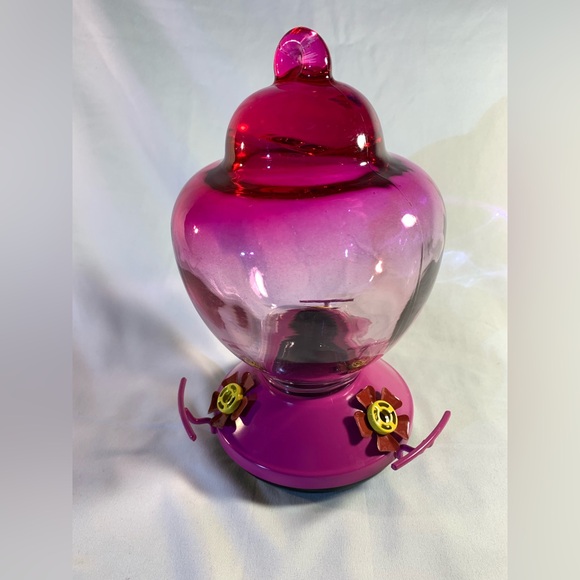 Royal Wing | Accents | Royal Wing Purple Glass Hummingbird Feeder ...
